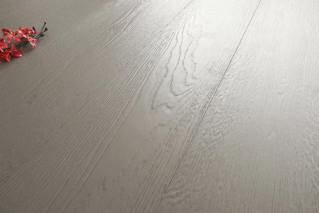Lacquered Dove Gray Oak Parquet Floor, Italy